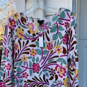 Talbots | Sweaters | Nwt Tablots Pretty Cream Multicolored Floral Soft ...